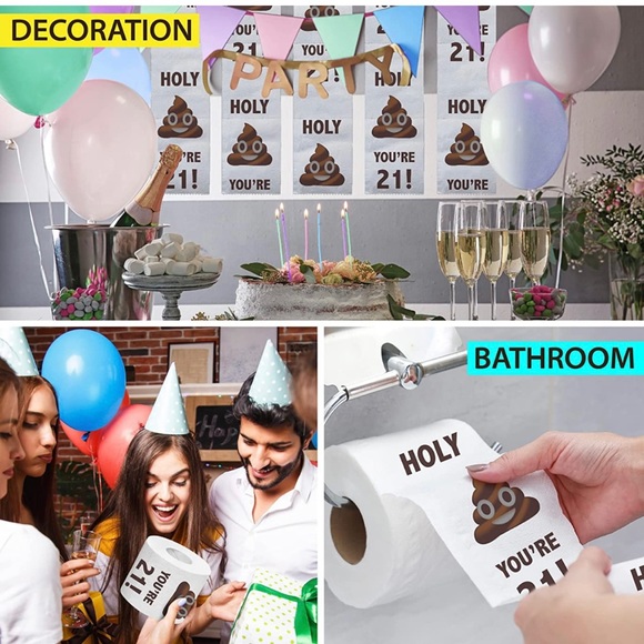 Party Supplies | Printed Tp Holy Poop Youre 21 Printed Toilet Paper Gag ...